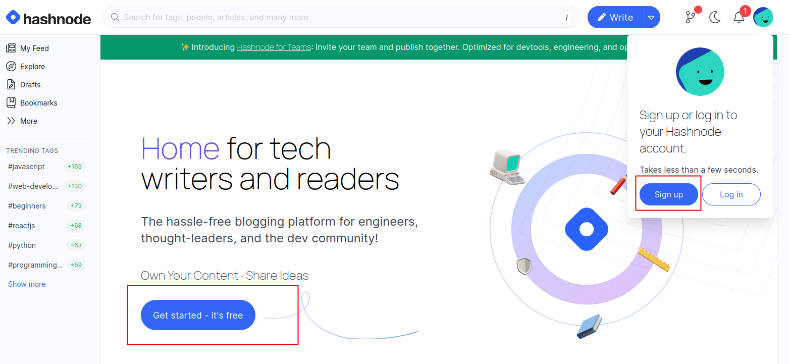 hashnode - 搭建属于自己的博客 - 孙磊的XX